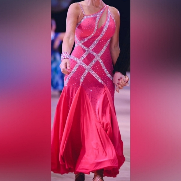 Dresses | Petra Designs Elegant Pink Smooth Ballroom Dance Dress | Poshmark